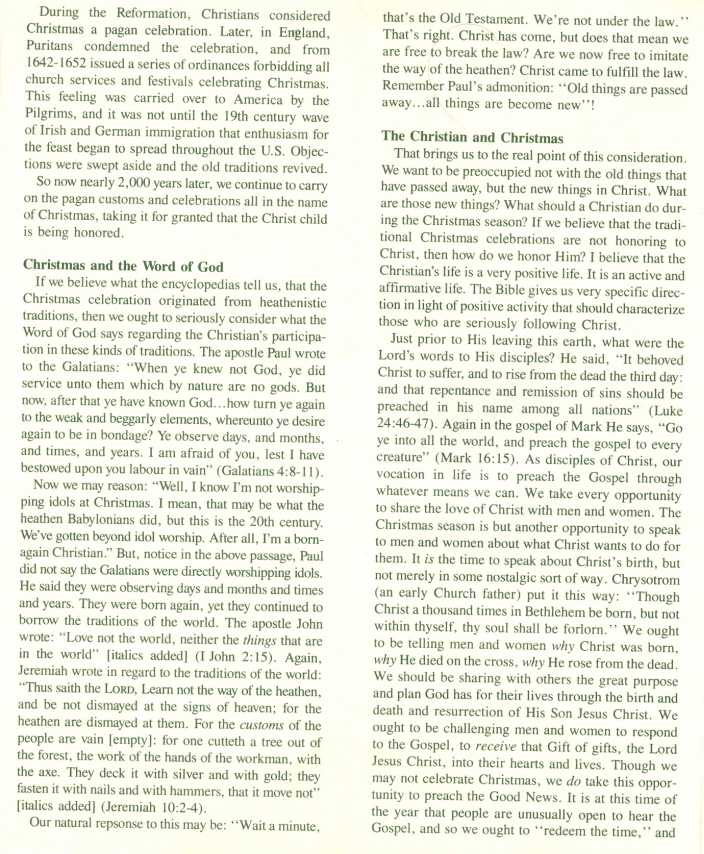 High-Demand|Pamphlet on Christmas by Tim Geftakys