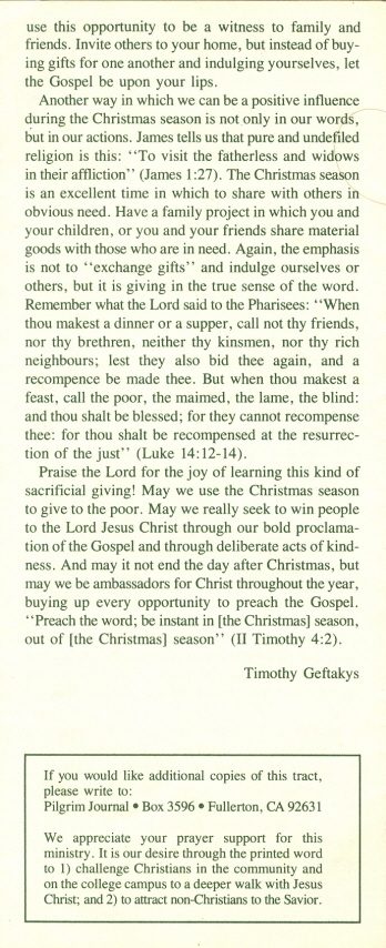 High-Demand|Pamphlet on Christmas by Tim Geftakys